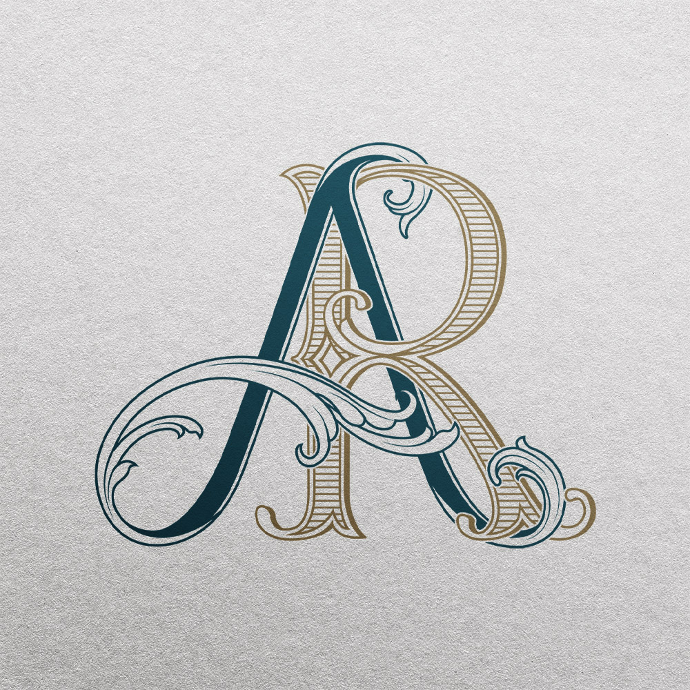 AR 2-Letter Monogram | Bellflowers & Foundations – The Monogram Shop